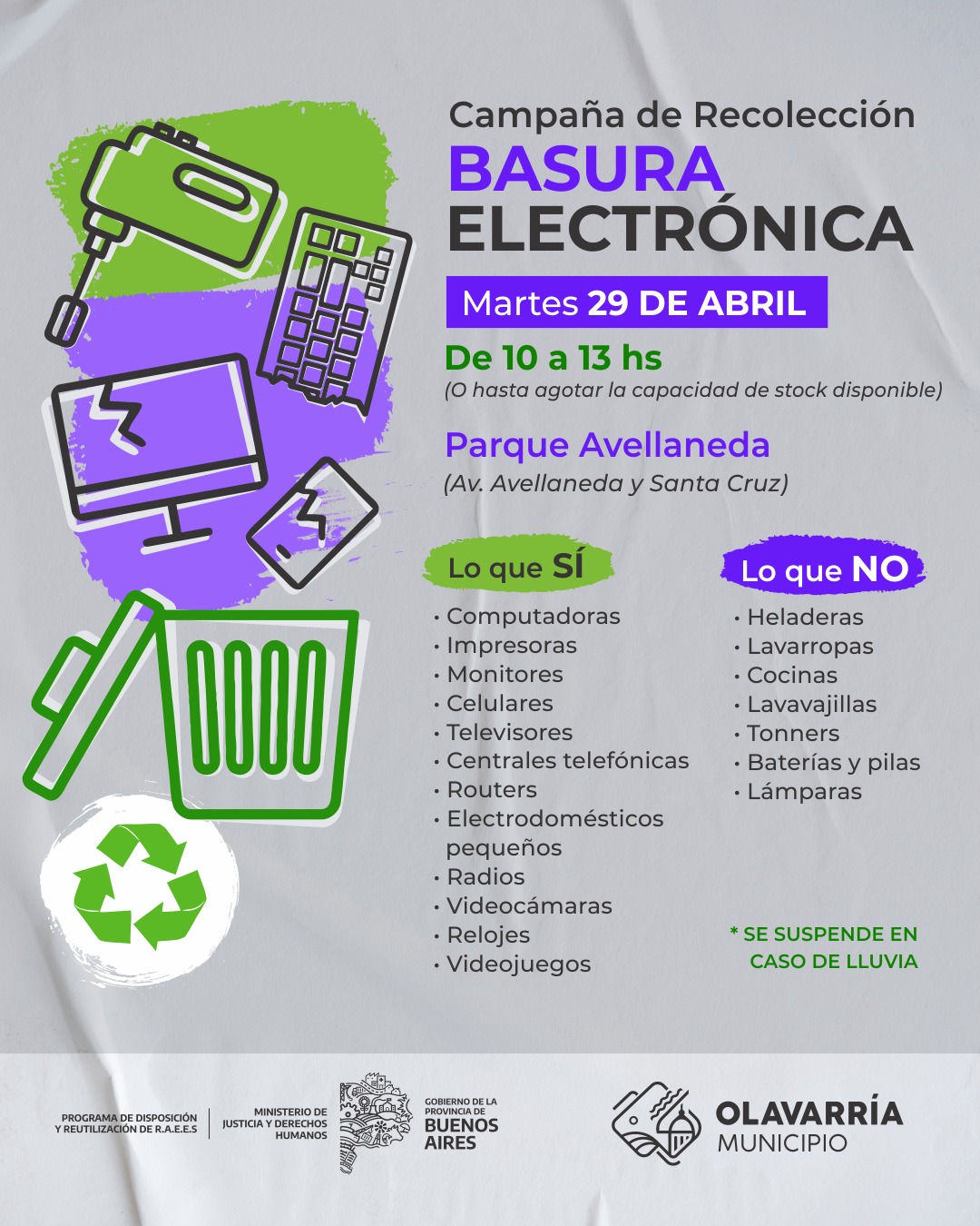 Este martes se realizará la Campaña de Basura Electrónica en Parque ...